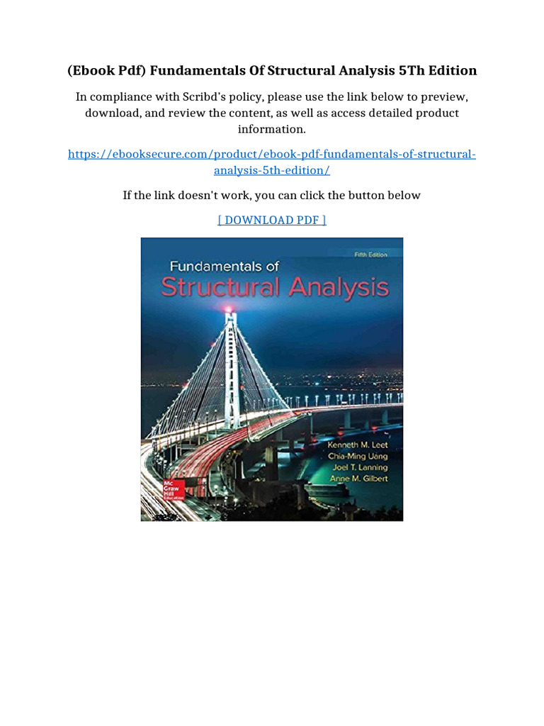 (Ebook PDF) Fundamentals of Structural Analysis 5th Edition | PDF | Qr Code