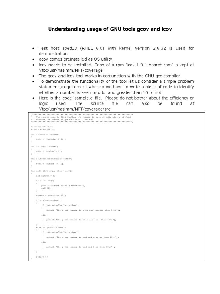 Understanding Usage Of Gcov And Lcov Pdf Gnu Computer Engineering 