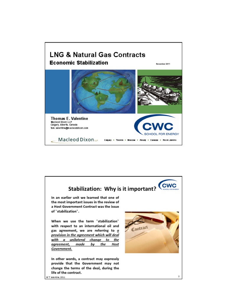 LNG & Natural Gas Contracts: Economic Stabilization | PDF | Royalty ...