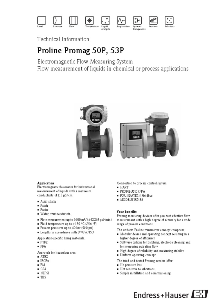 Promag 50P | PDF | Cable | Switch