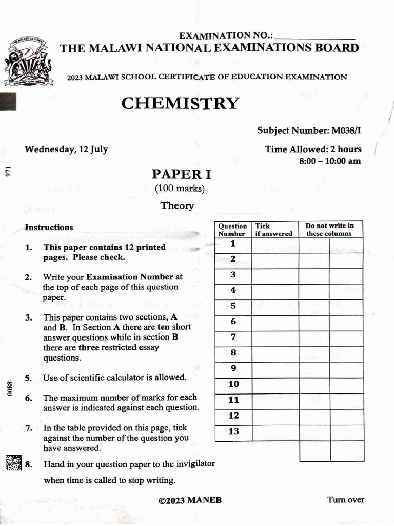 2023 Maneb Chem p1 | PDF