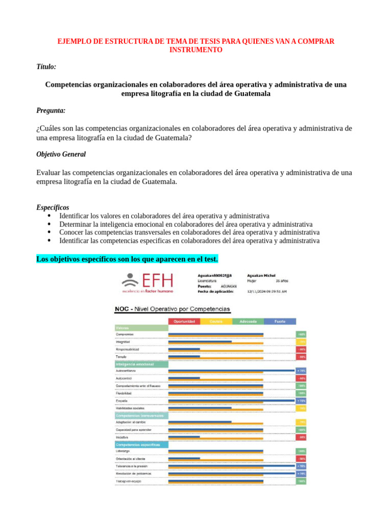 009 Ejemplo de Tema y Objetivos | PDF | Inteligencia | Sicología