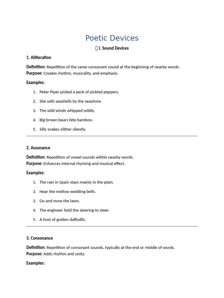 Poetic Devices (Complete Notes) | PDF | Paradox | Poetry