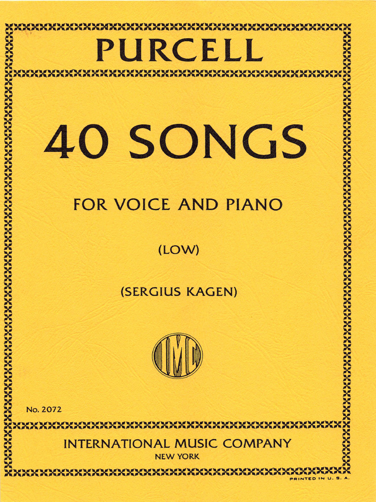 Purcell Songs (Int - L Low) | PDF