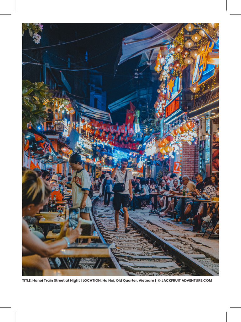 Jackfruit - A6 Postcard - Hanoi Train Street at Night | PDF