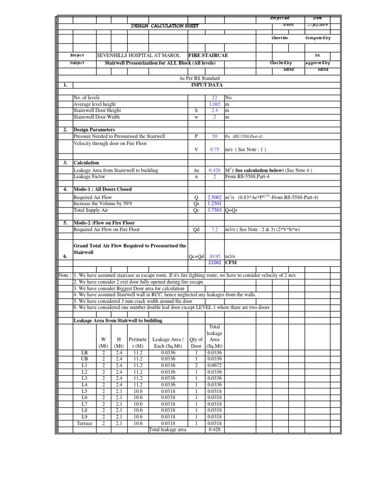 Stairwell Pressurisation | PDF | Stairs | Building Engineering