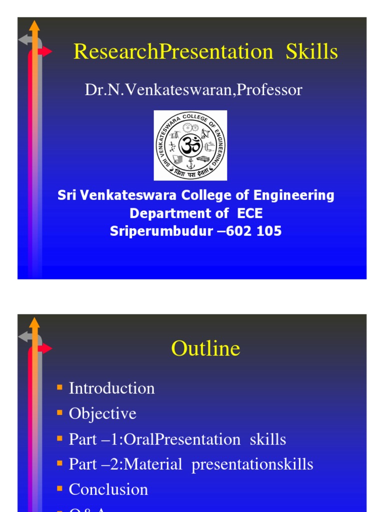 Researchpresentation Skills: Dr.N.Venkateswaran, Professor | PDF ...