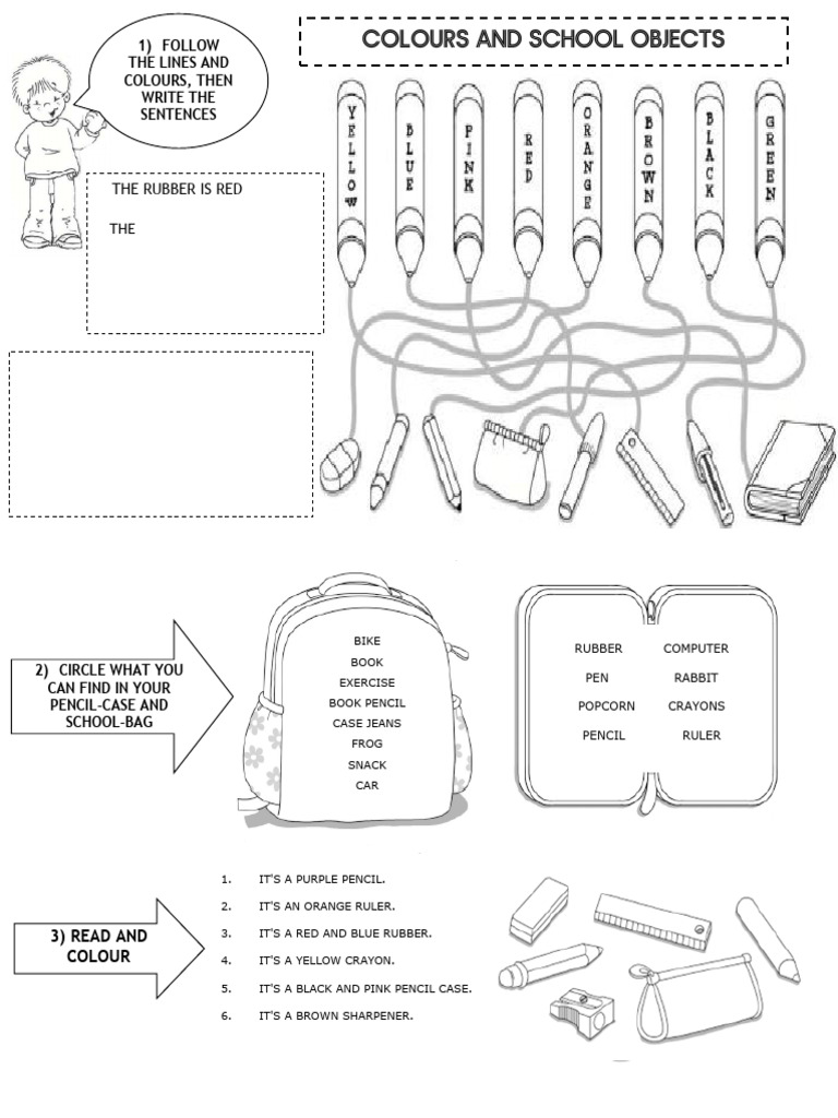 Colours and School Objects | PDF