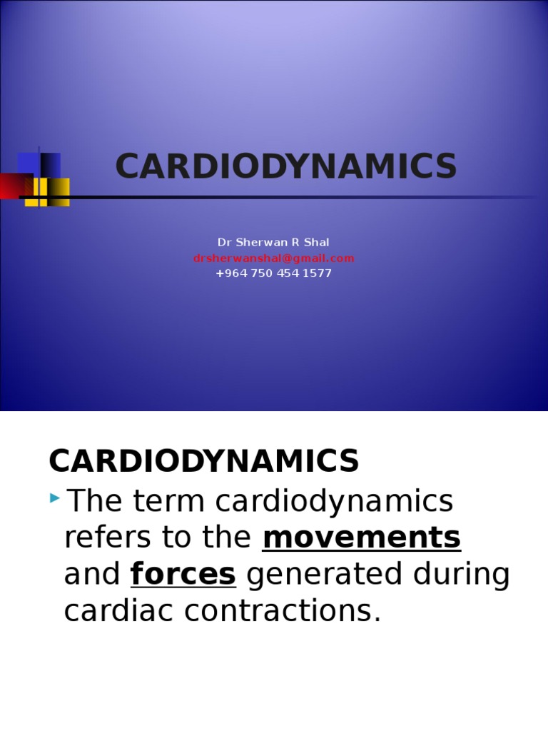 Cardiovascular System Physiology, Lecture 2 (Cardiodynamics) | PDF ...