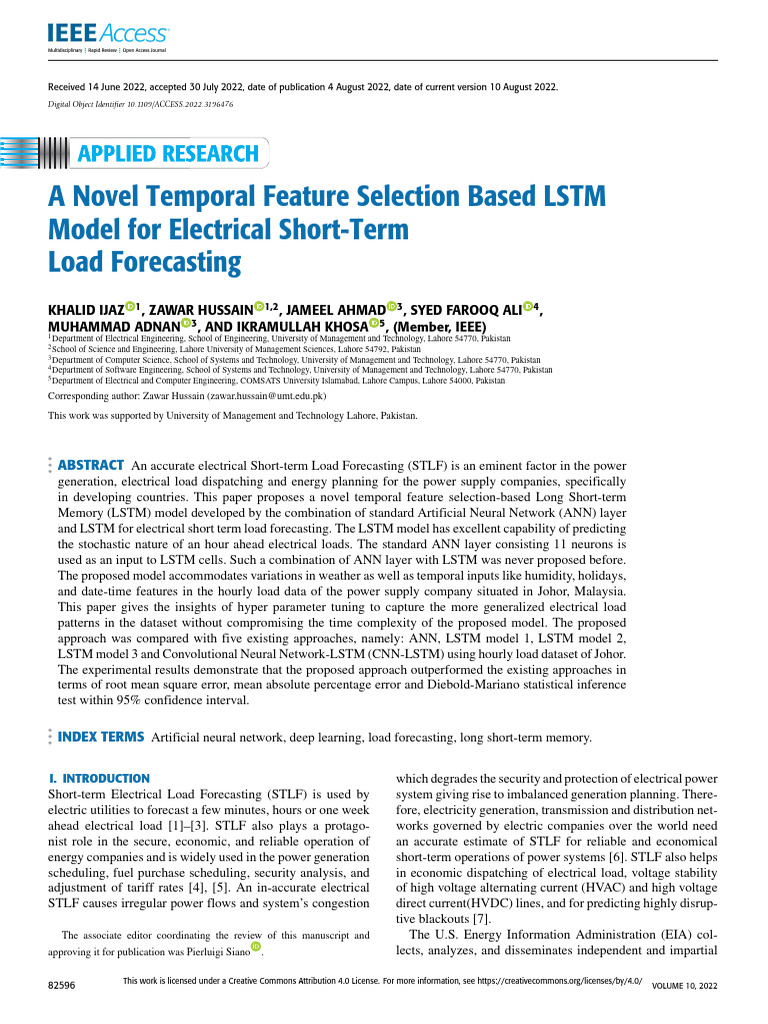 A Novel Temporal Feature Selection Based LSTM Model For Electrical ...