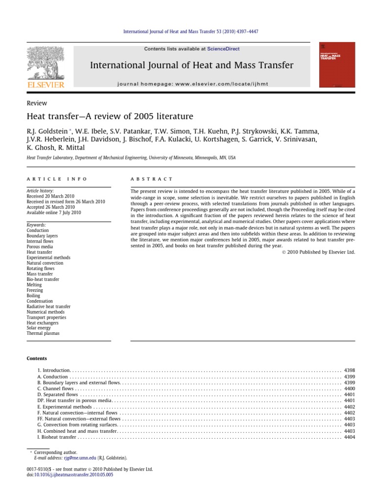 Heat Transfer - A Review of 2005 Literature | PDF | Heat Transfer ...