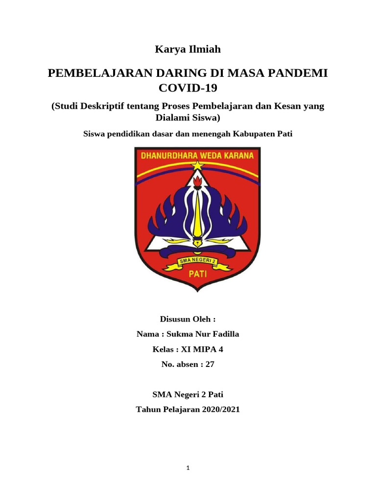 Sukma Nur Fadilla, XI MIPA 4 Karya Ilmiah | PDF