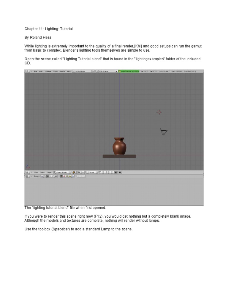 Essential Blender Essential Blender 11 Lighting Tutorial | PDF | Rendering (Computer Graphics ...
