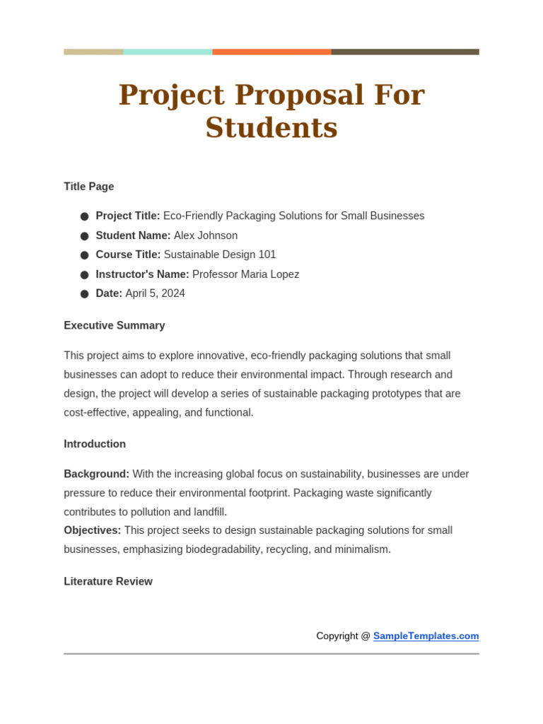 Project Proposal For Students | PDF | Sustainability | Prototype