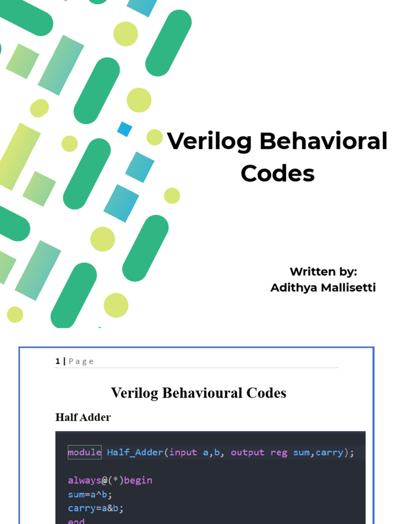 Verilog Behavioral Codes | PDF | Electrical Circuits | Electronic Circuits