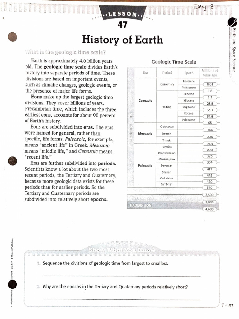 AMI X Day 13 History of Earth Fossils Relative Dating and Absolute ...