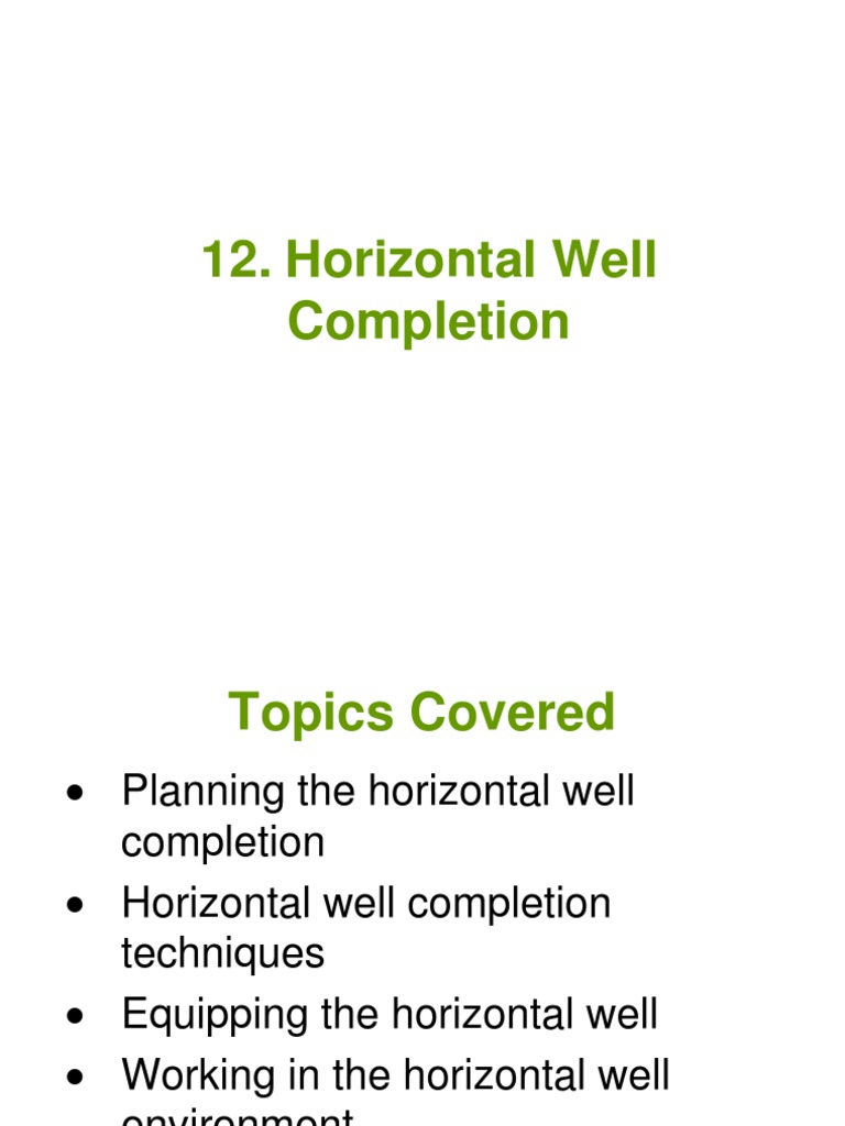12 - Horizontal Well Completion | PDF | Pump | Gas Technologies