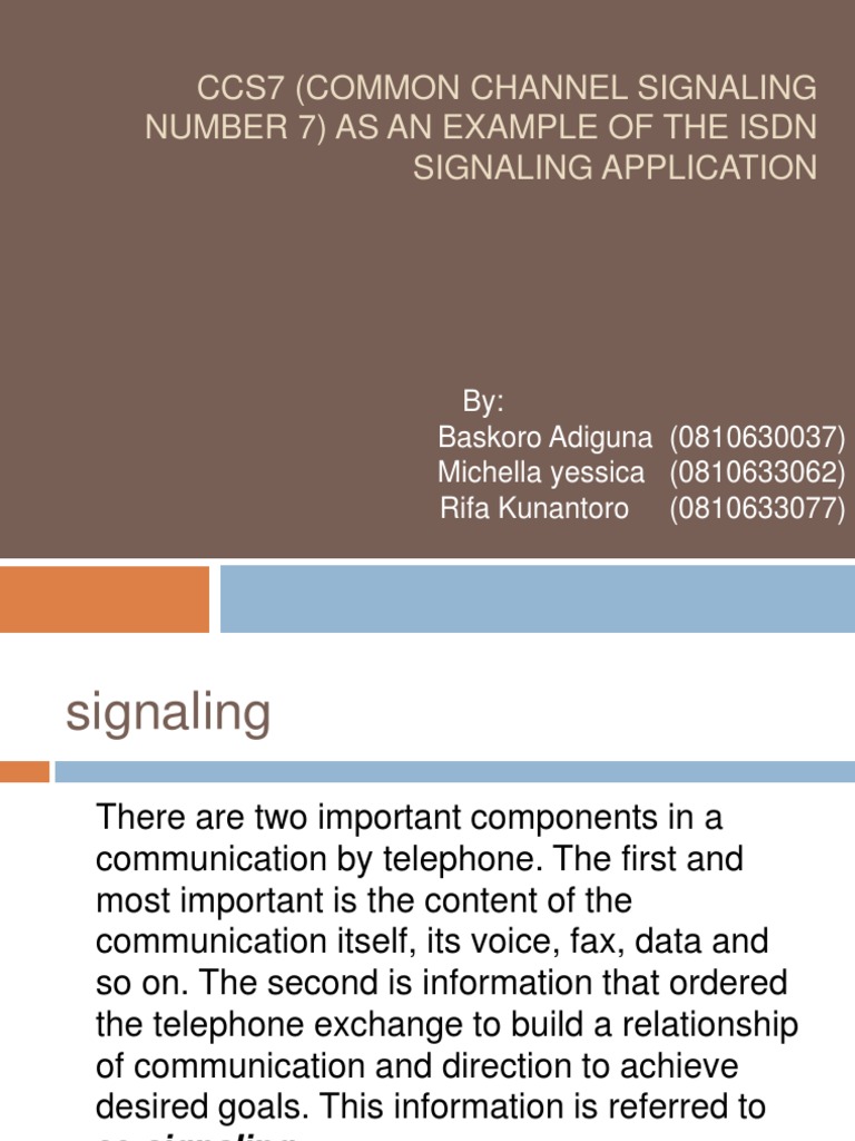 CCS7 in ISDN: Signaling Explained | PDF | Computer Network | Information And Communications ...