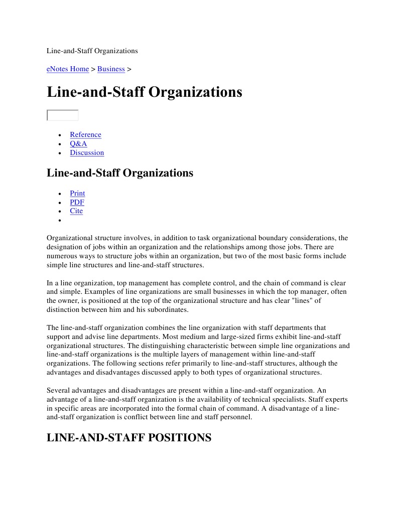 Line Staff and Functional Authority | PDF | Organizational Structure ...