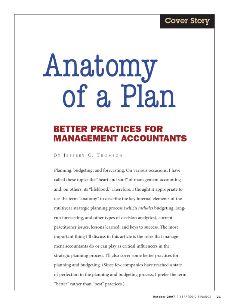 Anatomy of A Plan - Thomson | PDF | Management Accounting | Strategic ...