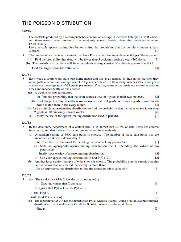 The Poisson Distribution | PDF