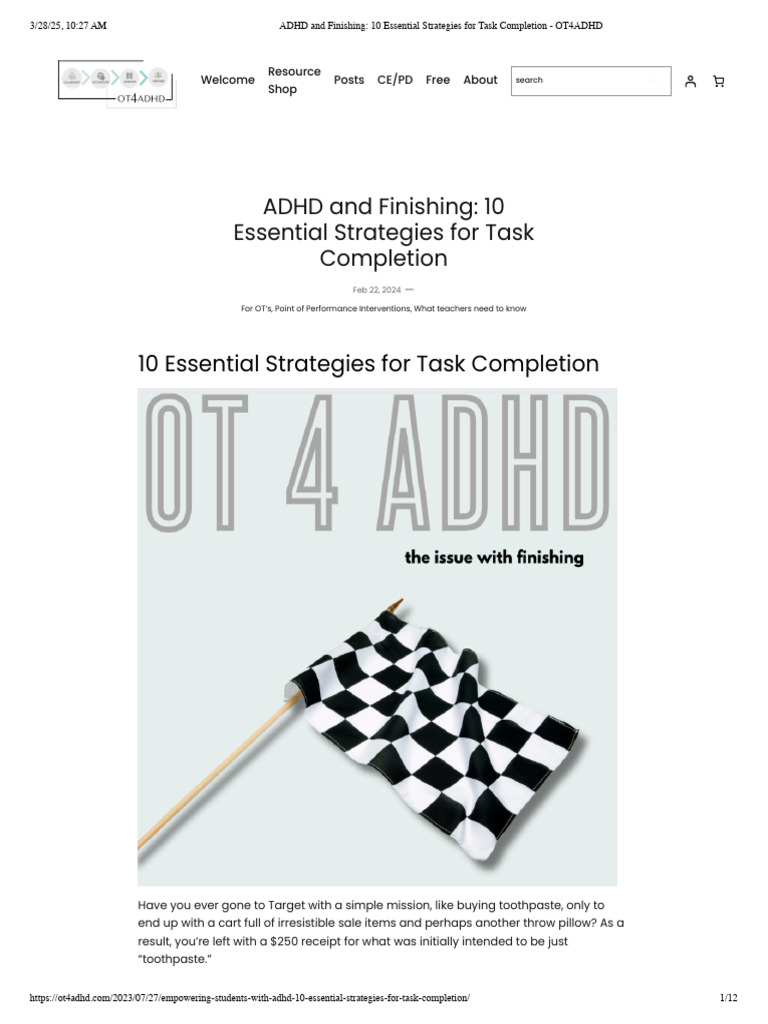 ADHD and Finishing - 10 Essential Strategies For Task Completion ...