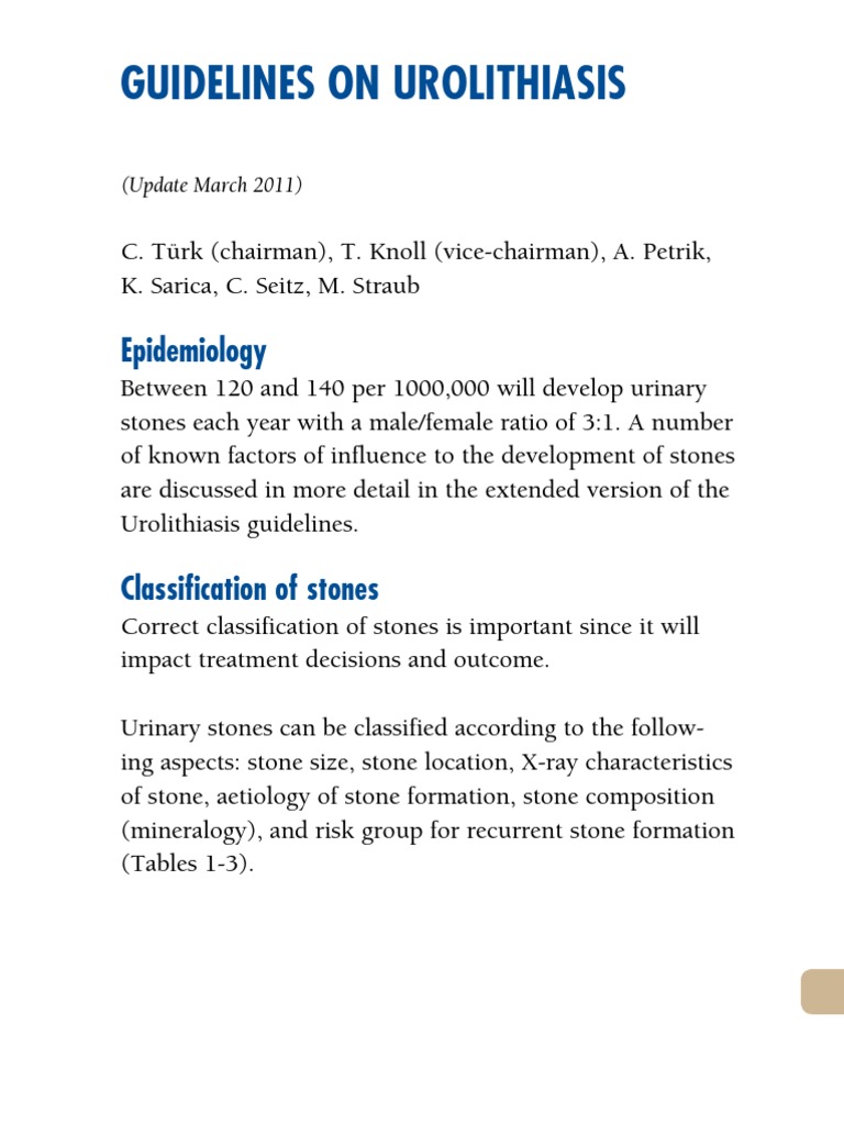 Urolithiasis | Urine | Medical Specialties