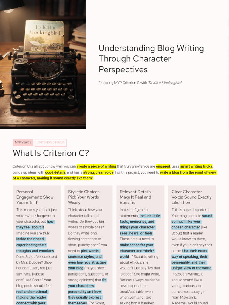 Understanding Blog Writing Through Character Perspectives | PDF | To ...