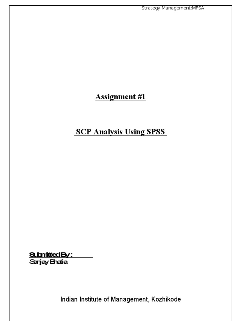 SCP Analysis Using SPSS | PDF