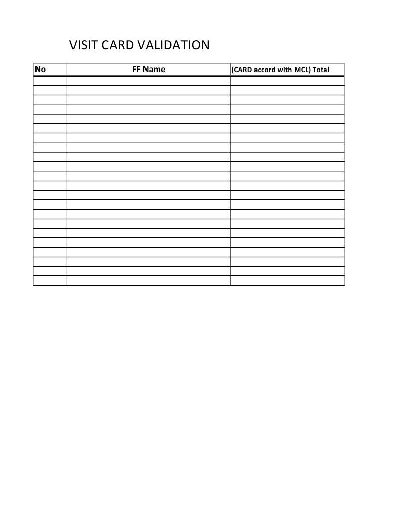 Visit Card Validation Guide | PDF