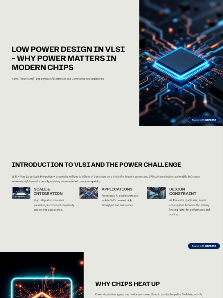Low Power Design in VLSI Why Power Matters in Modern Chips | PDF | Cmos ...