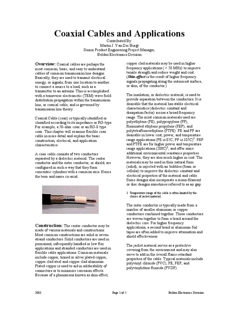 Coaxial Cable Guide for Engineers | PDF | Computers