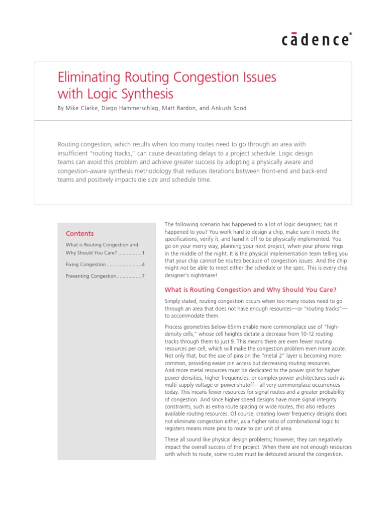 Eliminating Routing Congestion Issues With Logic Synthesis | PDF