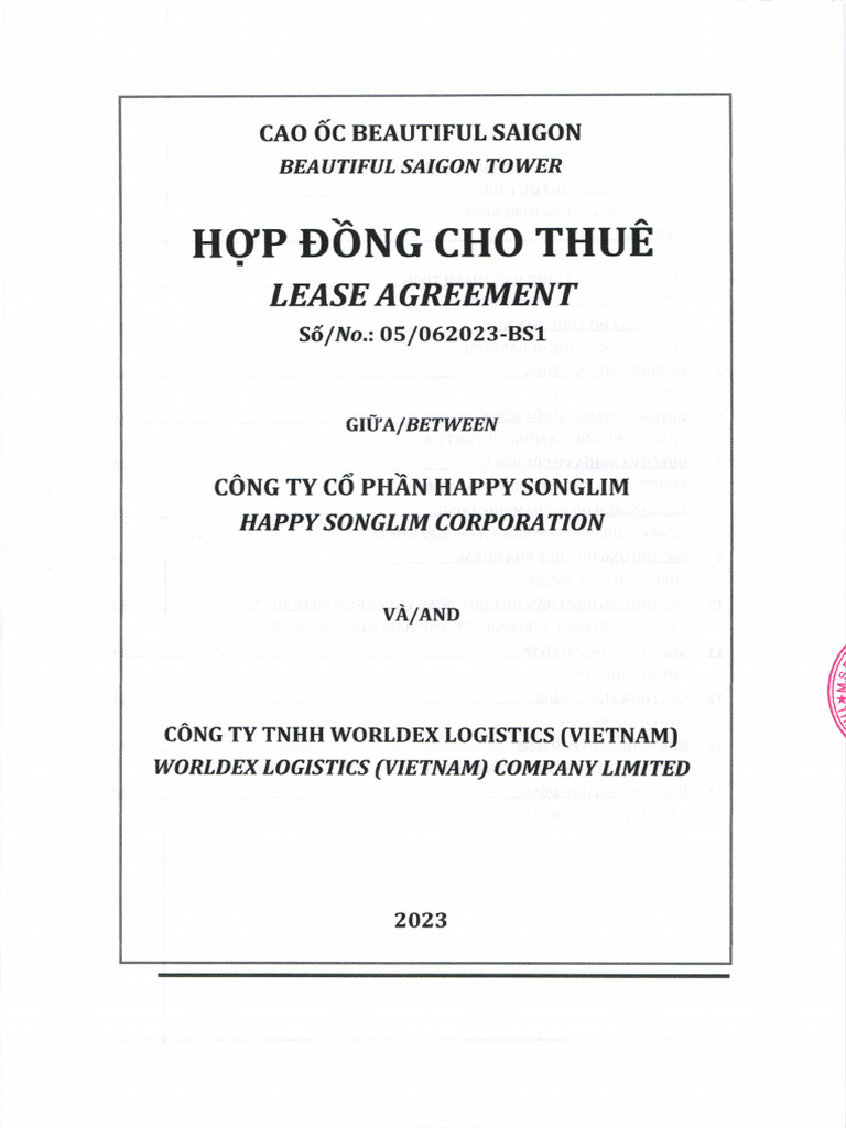 Lease Agreement Worldex Bs1 4f001 | PDF