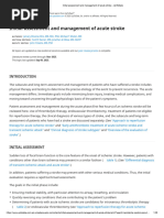 Acute Stroke Assessment and Management | PDF | Stroke | Ischemia
