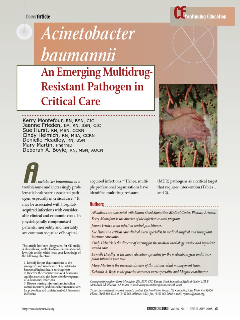 Acinetobacter Baumannii | PDF | Antimicrobial Resistance | Hospital ...