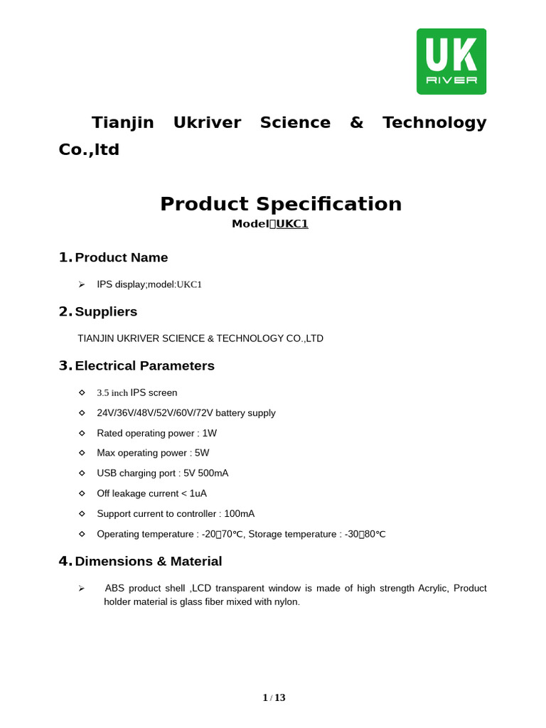 UKC1 English Manual | PDF