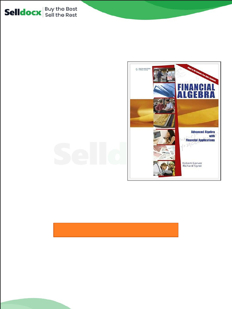 Solution Manual For Financial Algebra Advanced Algebra With Financial ...