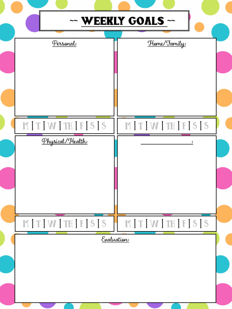 Weekly Goals Tracker | PDF | Software