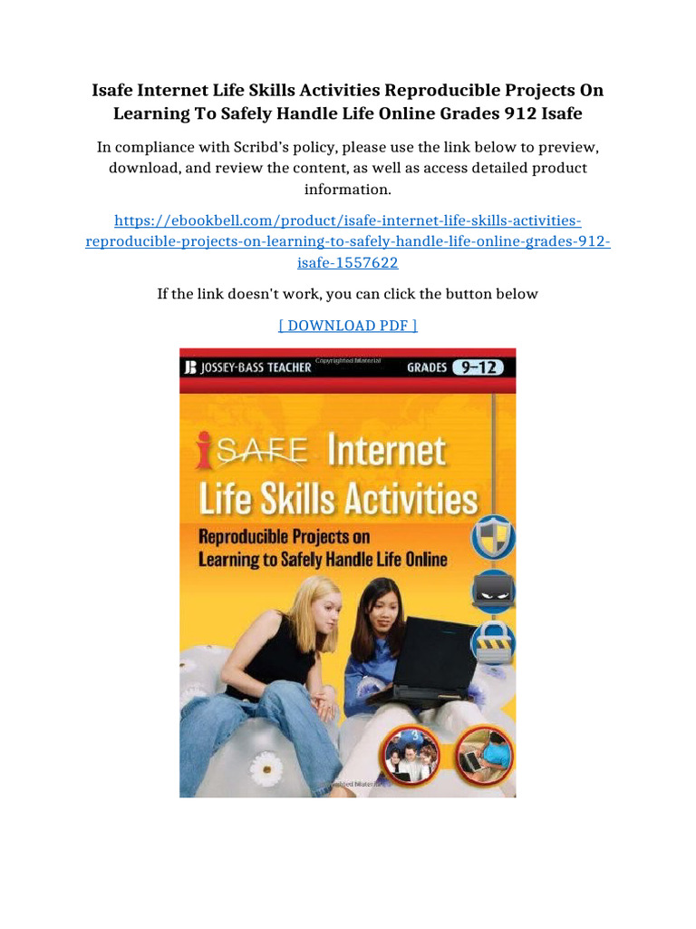 Isafe Internet Life Skills Activities Reproducible Projects On Learning ...