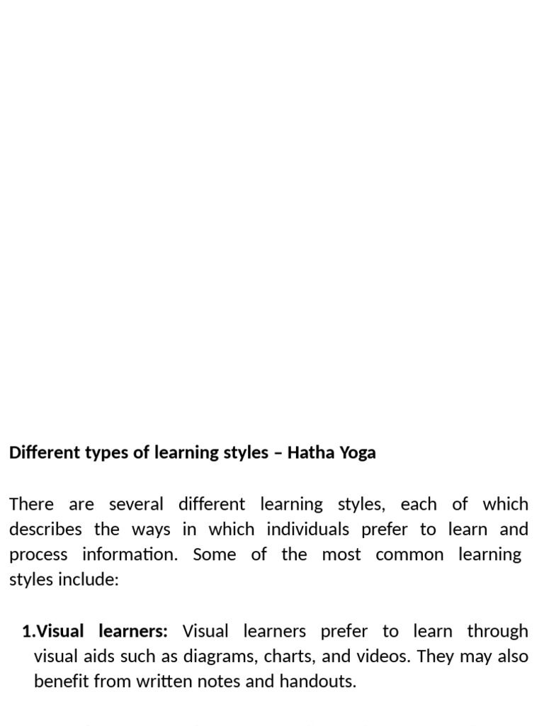 Different Types of Learning Styles | PDF