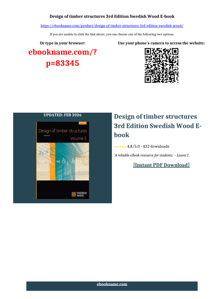 Design of Timber Structures 3rd Edition Swedish Wood Ebook Testbank ...