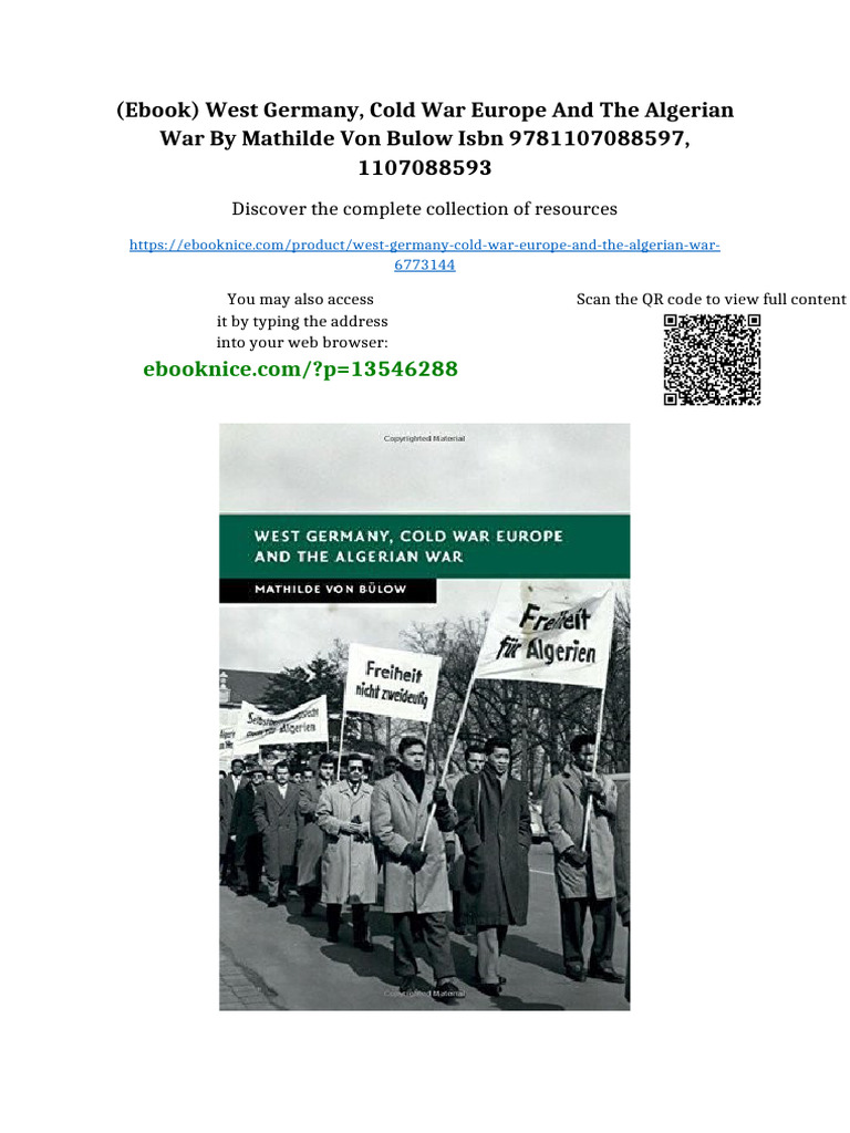 (Ebook) West Germany, Cold War Europe and the Algerian War by Mathilde ...