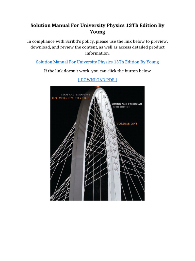 Solution Manual for University Physics 13th Edition by Young | PDF | Qr ...
