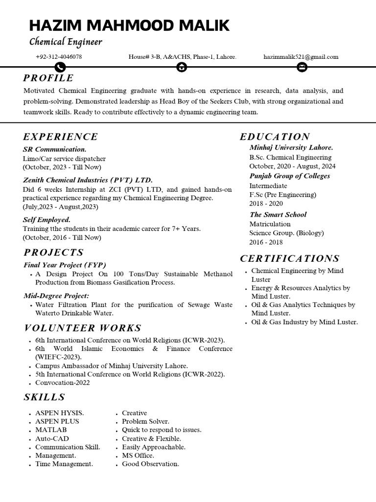 Hazim Mahmood Malik CV | PDF