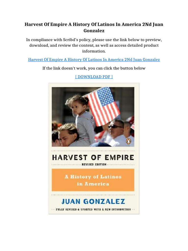 Harvest Of Empire A History Of Latinos In America 2nd Juan Gonzalez ...