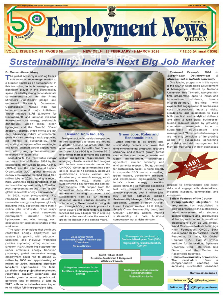 Employment News 28 Feb To 06 Mar | PDF