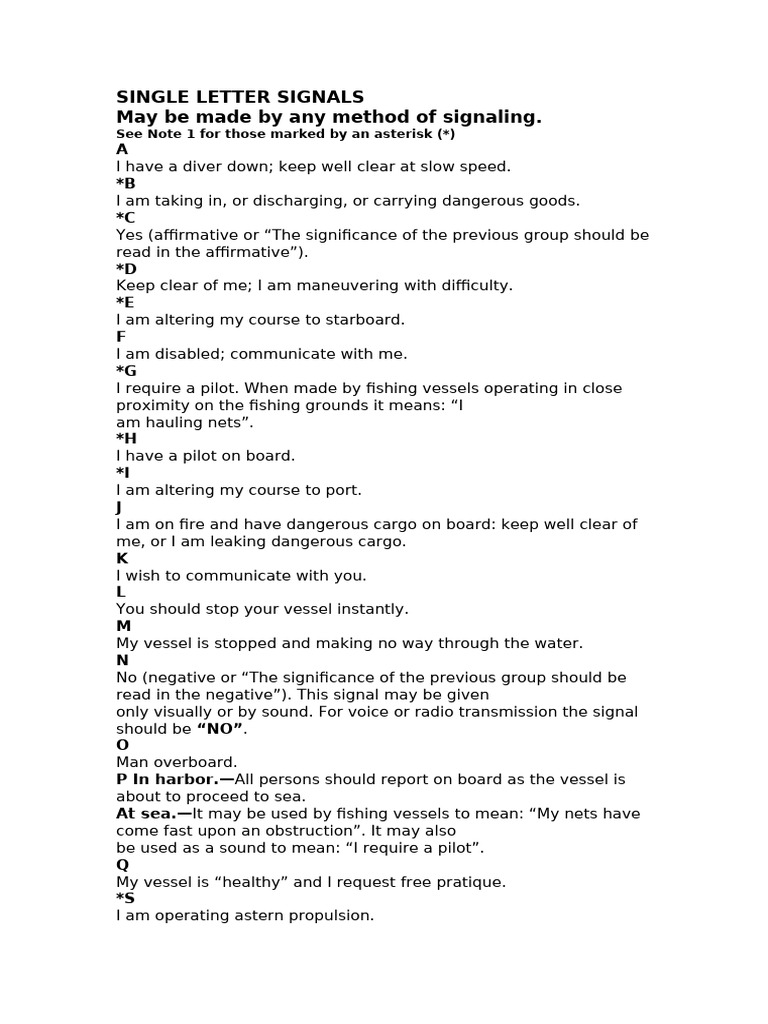 Single Letter Signals | PDF