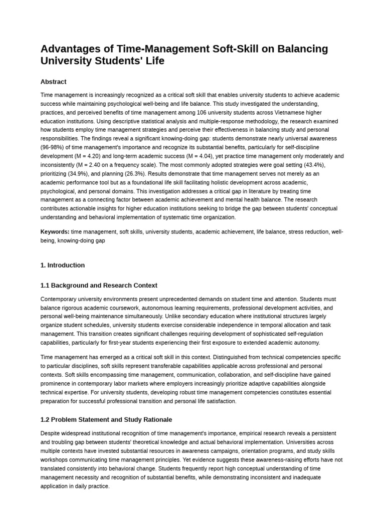 Time Management Soft Skills Final | PDF | Well Being | Psychology