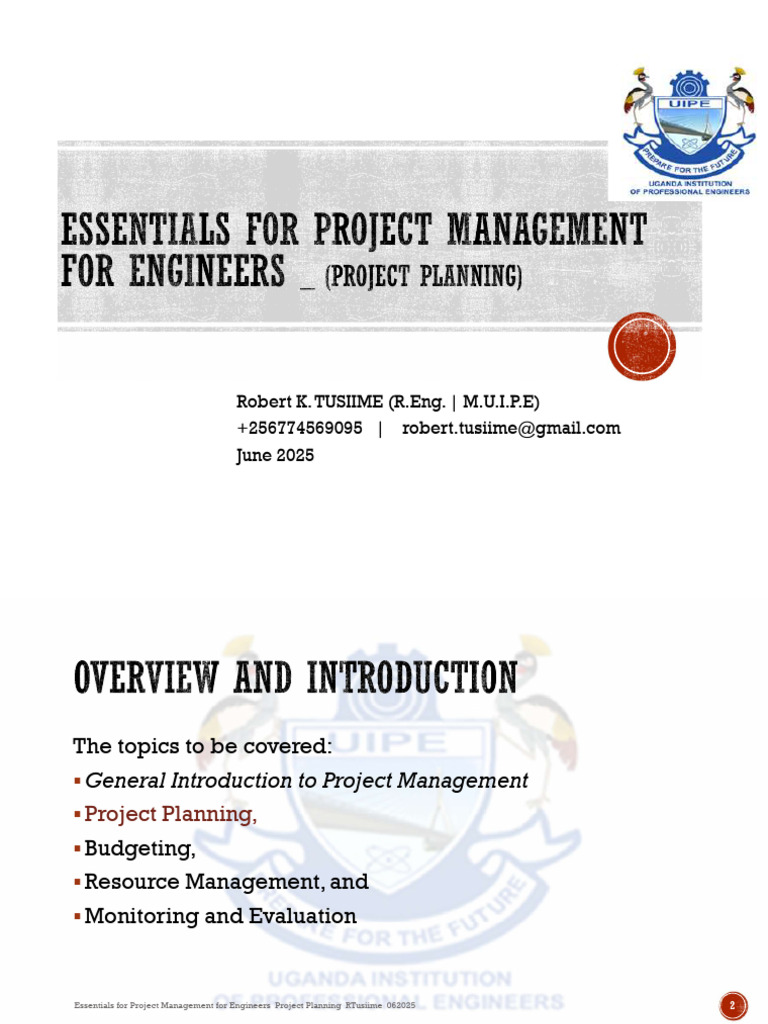 Project Planning UIPE IPD 062025 Tusiime | PDF | Project Management ...